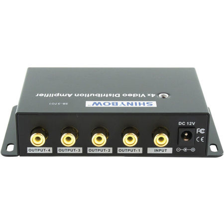 Shinybow 1x4 Composite Video Digital Distribution Amplifier, RCA Connector