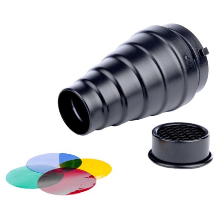 Studio Essentials Snoot with Grid Cap and Colored Gels - Adorama