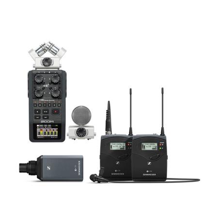 Sennheiser ew 100 ENG G4 Wireless Combo Set, G:566-608 MHz W/Zoom H6 Recorder