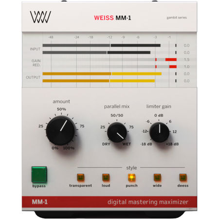 Softube Weiss MM-1 Mastering Maximizer - Software Limiter, Electronic ...