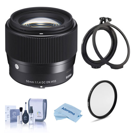 Sigma 56mm f/1.4 DC DN Contemporary Lens for Sony E w/Tiffen 55mm UV ...