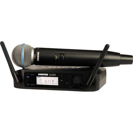 Shure GLXD4 Wireless Receiver System, GLXD2 Handheld Transmitter, Beta 58A Mic