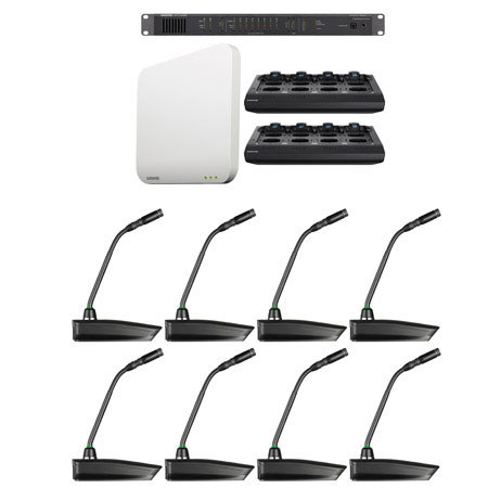 Shure 8-Channel Conference Room Wireless System with 10" Cardioid ...