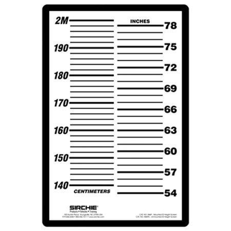Sirchie Identification Height Screen, Mounted, English/Metric