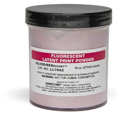 Sirchie Silver/Redescent Fluorescent Print Powder, 16oz/473ml