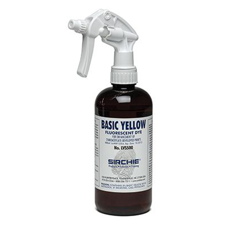 Sirchie Basic Yellow After-Fuming Fluorescent Dye Spray, 500ml LVS500