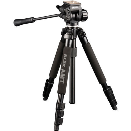 Slik 340DX 4-section Aluminum Tripod with 504QF Video Head - Adorama