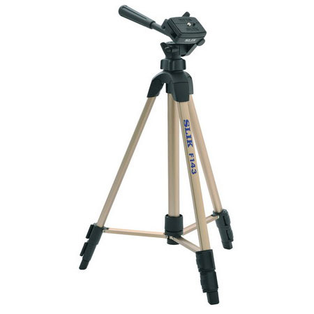 Slik F143 3-section Aluminum Tripod with 3-Way Pan Head - Black