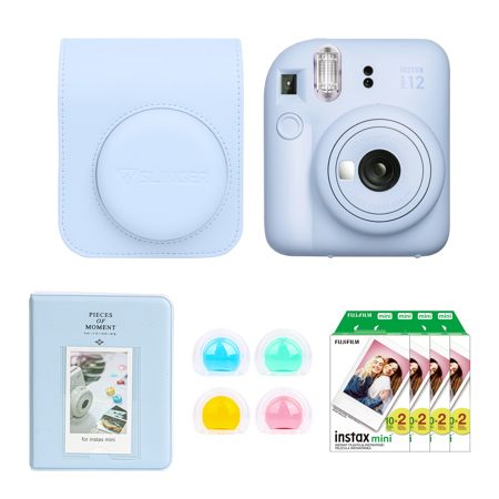 Fujifilm Instax Mini 12 Instant Camera, Pastel Blue, w/Accessory Kit ...