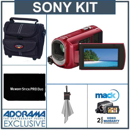 Sony DCR-SX40 4GB Mem Stick Handycam Camcorder Kit,Red - Adorama