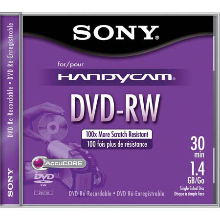 Sony 8cm DVD-RW Rewriteable DVD Camcorder Disc, 1.4GB - Adorama
