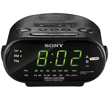 Sony ICFC318 AM/FM Automatic Time Set Clock Radio Black - Adorama