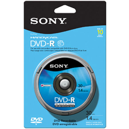 Sony 8.0cm DVD-R Recordable Disc, 10 Spindle Pack - Adorama