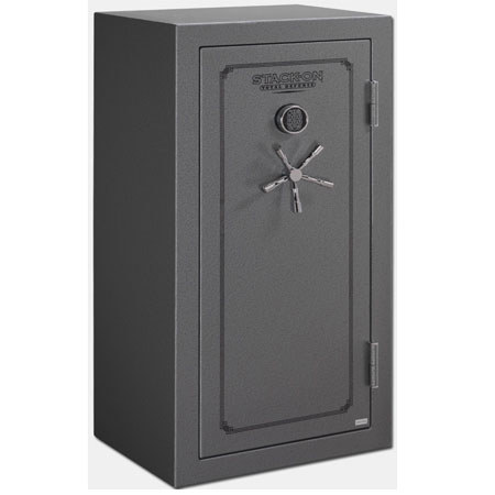 Stack-On 28 Gun Safe with Electronic Lock and Door Storage, Gray Pebble