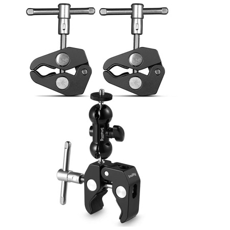 SmallRig Super Clamp with 1/4" and 3/8" Thread, 2-Pack With BallHead ...