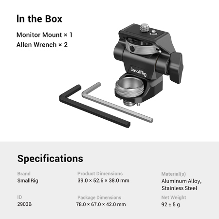 SmallRig Swivel and Tilt Adjustable Monitor Mount with ARRI-Style Screw ...