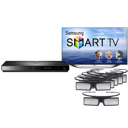 Samsung 46"Slim 1080p LED HDTV,Bundle "J" w/BD-E5900 3D WiFi Blu-ray ...