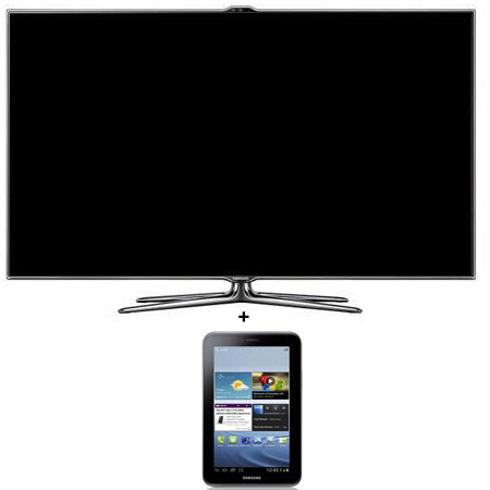 Samsung 55"LED Flat Panel 3D HDTV UN55ES7100,Bundle w/Galaxy Tab 2 7 ...