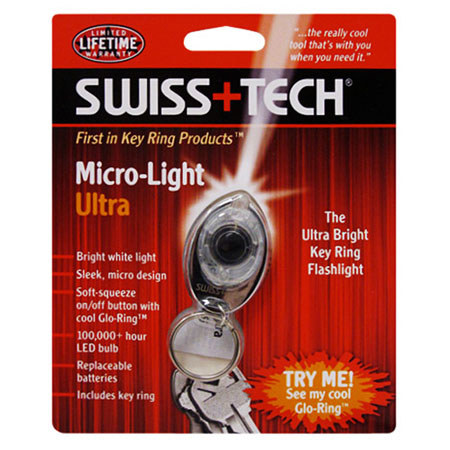 Swiss+Tech MLCSMX-U Micro-Light Ultra Key Chain Flashlight with White ...