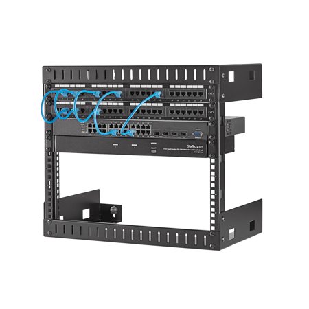 StarTech 8U 12" Deep Open Frame Wall Mount Equipment Rack RK812WALLO
