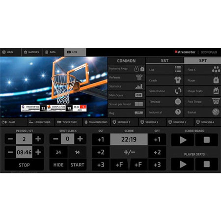StreamStar SCOREPLUS Basketball GUI Software License Module, Download