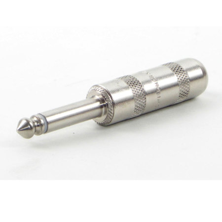 Switchcraft 1/4" Mono 2 Conductor Cable Mount Plug, Nickel Metal Handle