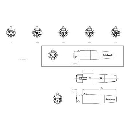 Switchcraft 6-Pin XLR Female Cable Mount Connector, Silver Pins / Nickel