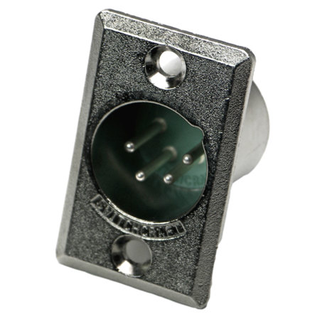 Switchcraft 4-Pin XLR Male Panel Mount Connector, Silver Pins / Nickel ...