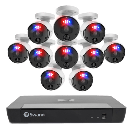 Swann 4K UHD 16-Ch Pro Enforcer 2TB NVR Security System with 10x Bullet ...