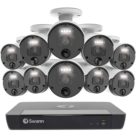 Swann 4K UHD 16-Ch Master Upscale 2TB NVR Security System w/10x Bullet ...