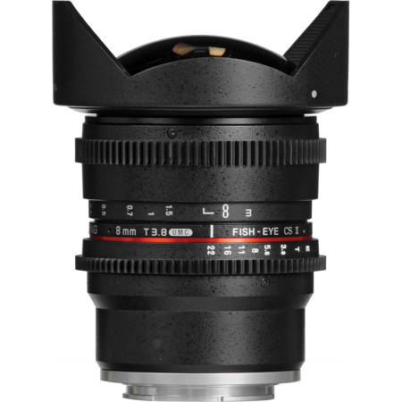 Samyang 8mm T3.8 HD Fisheye Cine Lens for Sony E with Removeable Hood