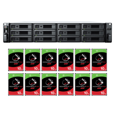 Synology RackStation RS2423RP+ 12-Bay 2U NAS Enclosure w/12x 10TB Hard ...