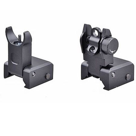 Trinity Force FS72 AR15 Flip Up Iron Sight, Front and Rear Set, Black
