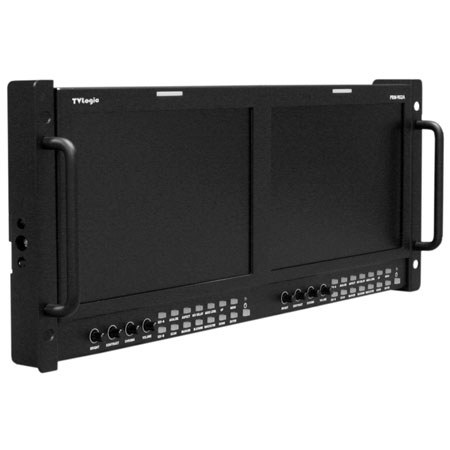TV Logic PRM-902AS Dual 9" 800x480 Multi-Format Dual LCD Rack Mount, SD ...