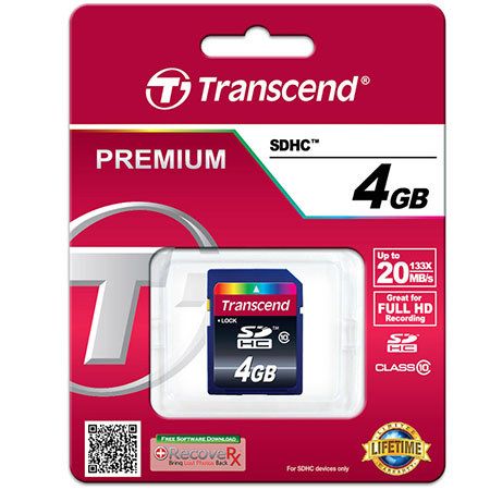 Transcend 4GB Class 10 SDHC Memory Card TS4GSDHC10 - Adorama