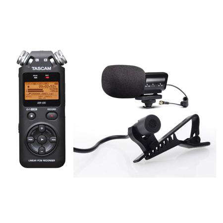 Tascam DR-05 Handheld Digital Audio Recorder Black - With Microphone Bundle