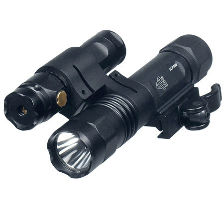 UTG LED QD Weapon Flashlight and Adjustable Compact Green Laser Combo ...