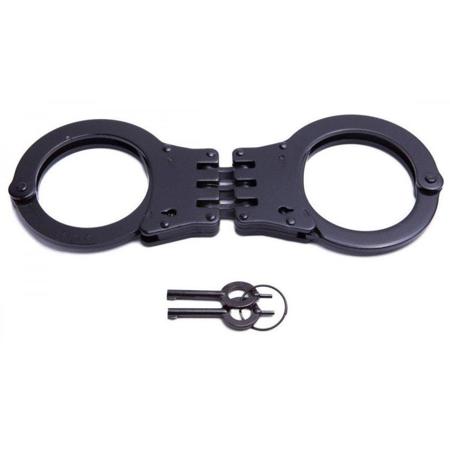 UZI Double Lock Hinged Handcuff with 2 Keys, Black - Adorama