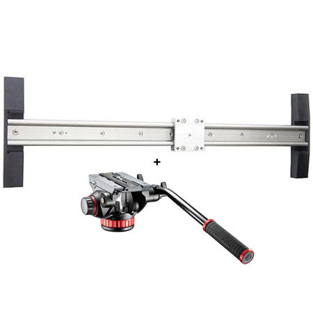 Glidetrack HD 39" Mini Slider, Bundle w/Manfrotto MVH502AH Pro Video Head