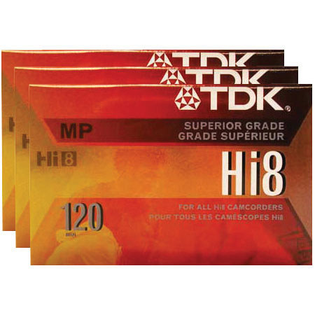 TDK Hi-8mm P6-HMP-120 Metal Particle Tape - 3 Pack - Adorama
