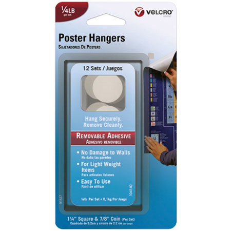 VELCRO Brand Removable Poster Hangers, 12 Count
