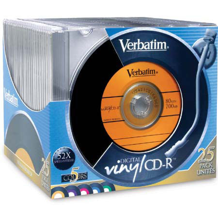 Verbatim 94588 Digital Vinyl CD-R 80 min,700MB, 25 Pack - Adorama