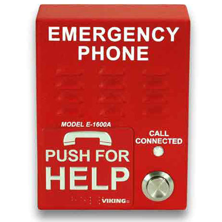 Viking E-1600A Elevator Emergency Phone, Red Powder Paint - Adorama