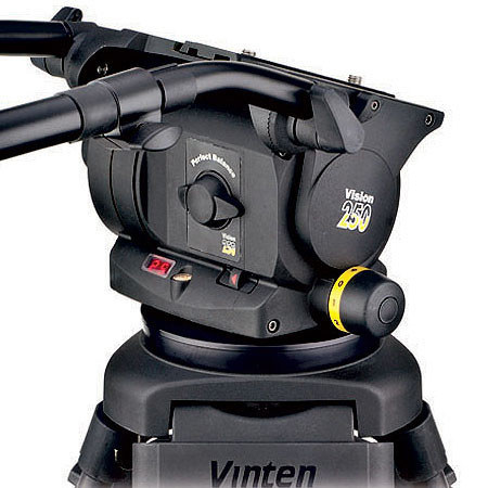 Vinten Vision 250 Pan & Tilt Head with Dual 100/150mm Ball Base, Black