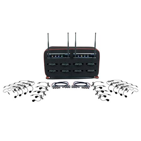 VocoPro MIB-QUAD-8B 8-Channel Wireless Bodypack with Headset and Lapel Mic