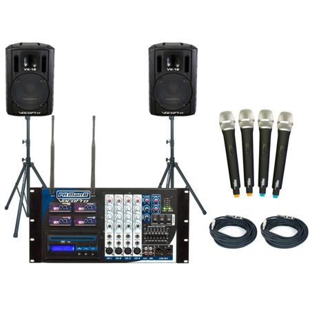 VocoPro PA-MAN II PRO Four Channel Wireless All-In-One P.A. System Package