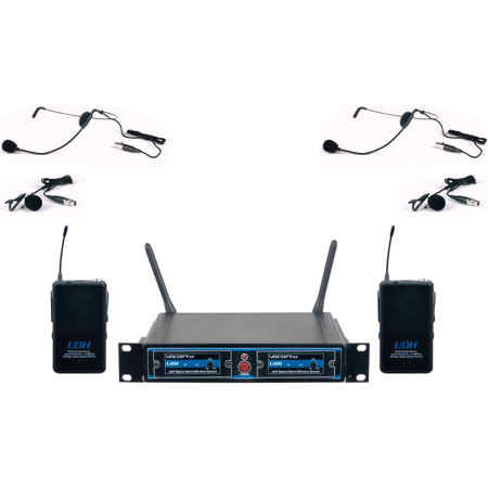 VocoPro UDH-Dual-B UHF Digital Hybrid Wireless Mic System, Frequency ...