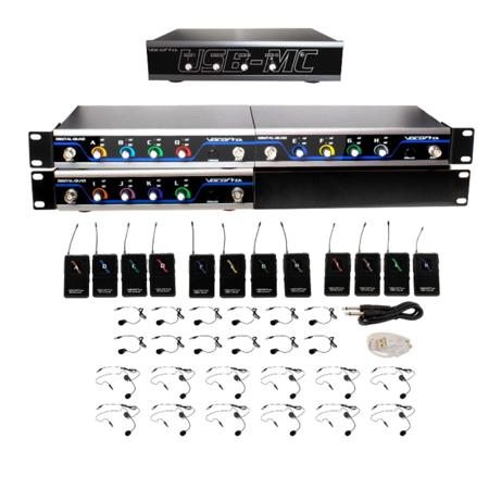 VocoPro USB-Play 12-Channel Wireless Headset & Lavalier Microphone System