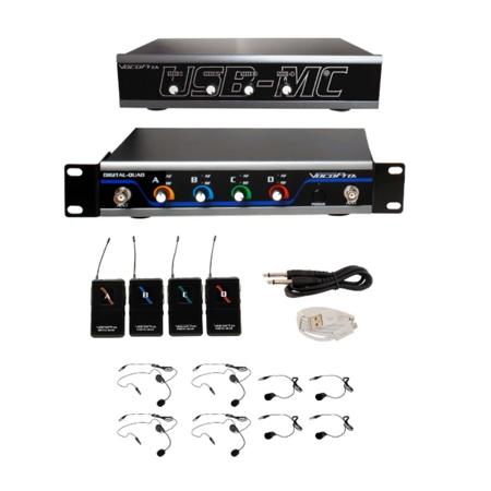 VocoPro USB-Play 4-Channel Wireless Headset & Lavalier Microphone System