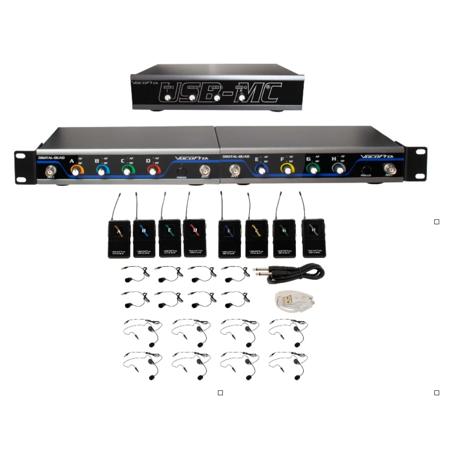 VocoPro USB-Play 8-Channel Wireless Headset & Lavalier Microphone System